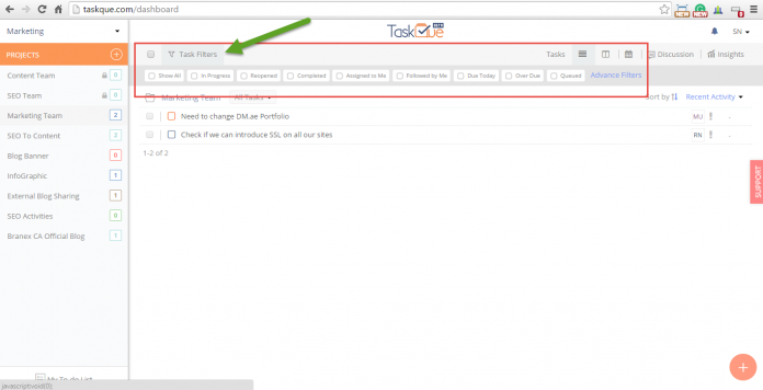 Getting Organized with TaskQue